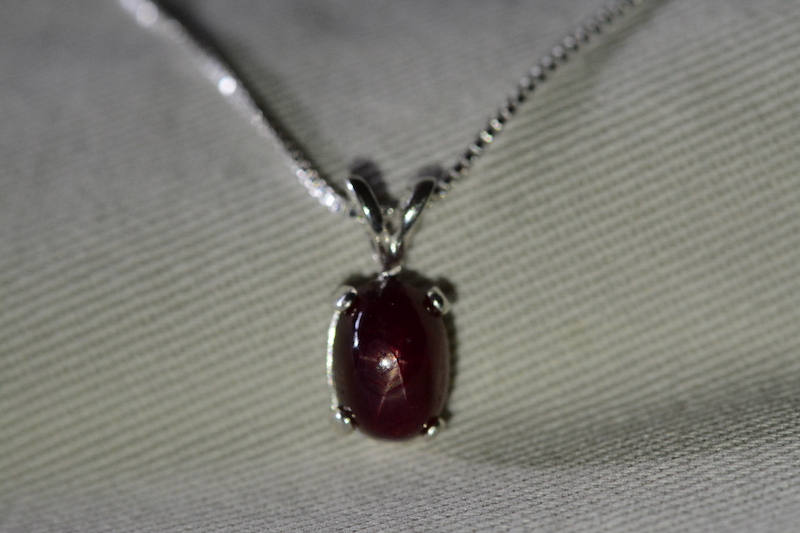 Star Ruby Necklace, Certified Genuine 3.68 Carat Star Ruby Cabochon ...