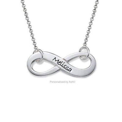 925 Sterling Silver Custom Double Infinity Name Necklace Personalised ...