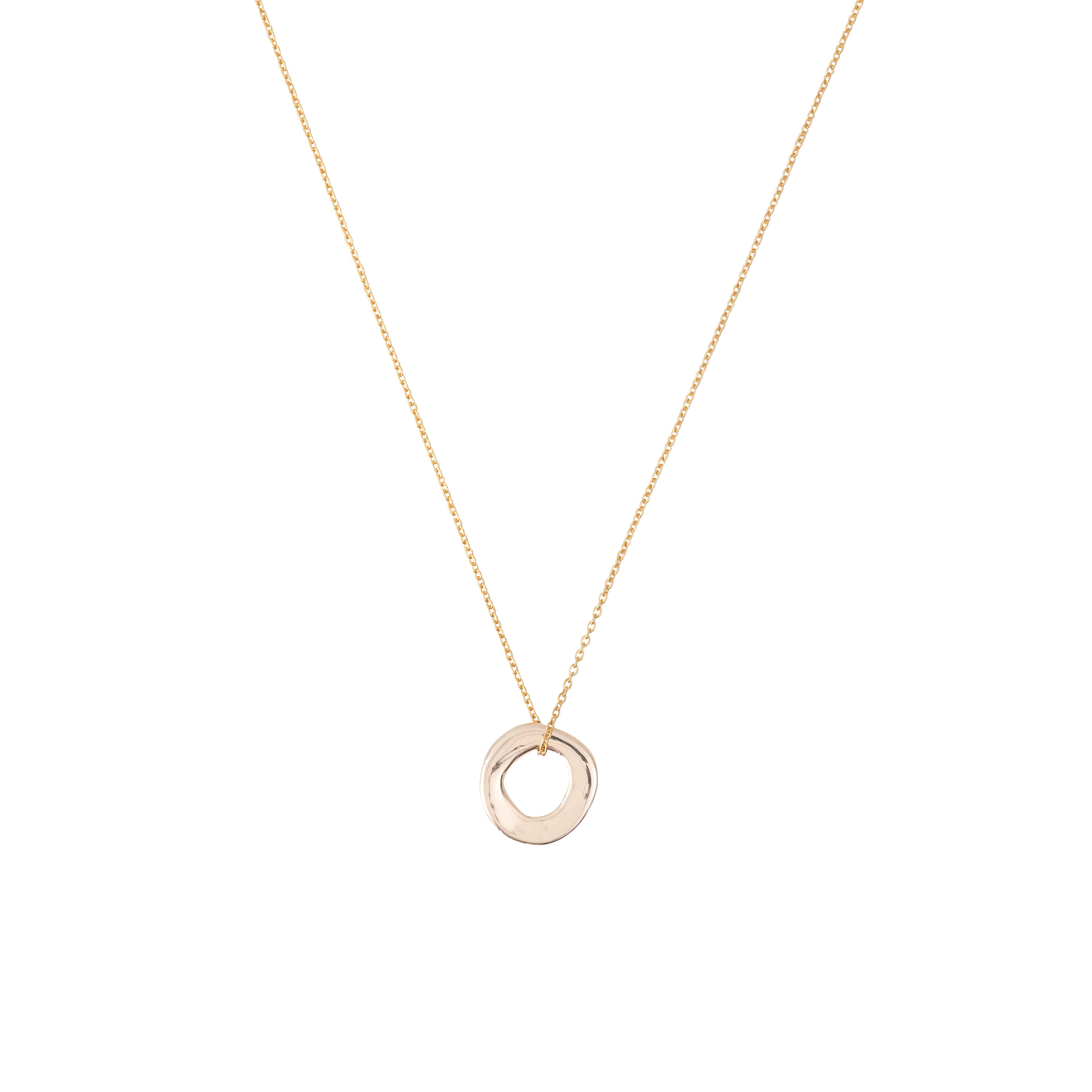 A Round Personalised Pendant, gold or silver, everyday necklace, simple ...