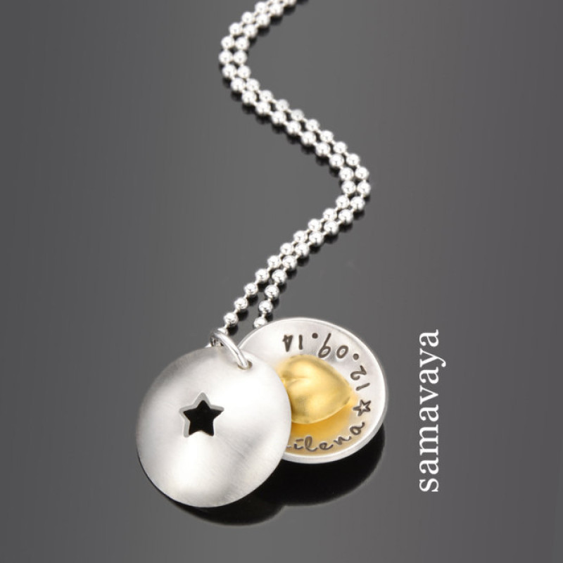 Baptism chain TWINKLE star 925 silver plated christening jewellery ...