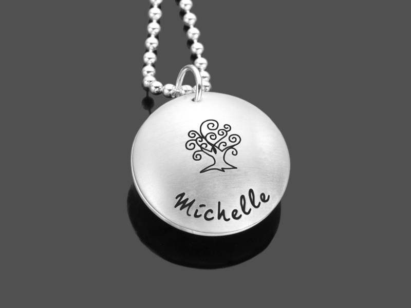 Baptism chain to the baptism of 925 Silver necklace engraved with tree ...