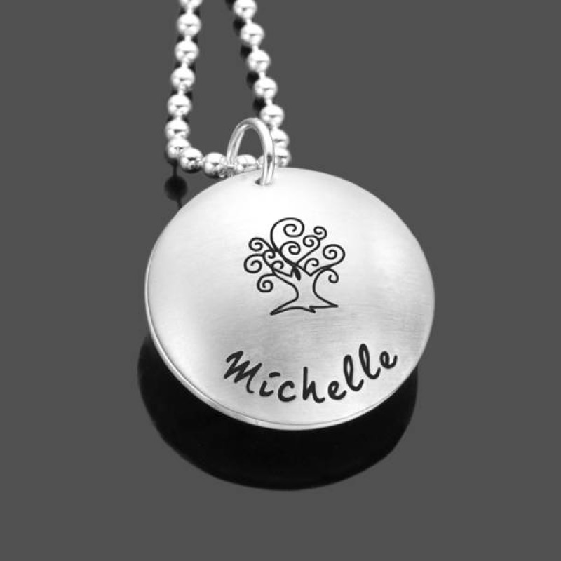 Baptism chain to the baptism of 925 Silver necklace engraved with tree ...