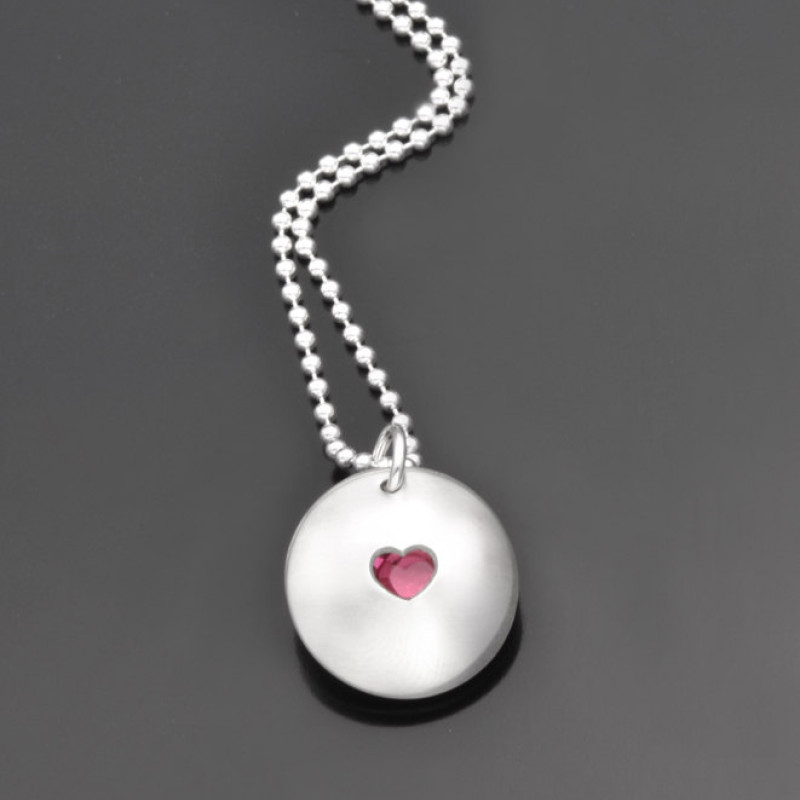 Baptism chain with name and birth stone heart 925 silver name Necklace ...