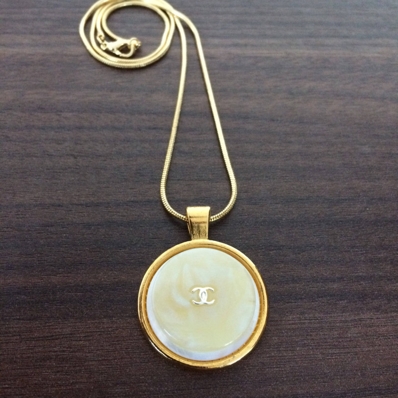 Beautiful Repurposed Chanel-like Button Necklace