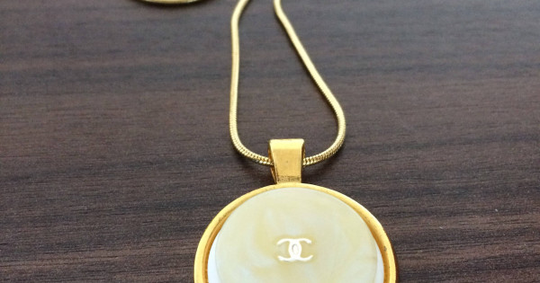 Beautiful Repurposed Chanel-like Button Necklace