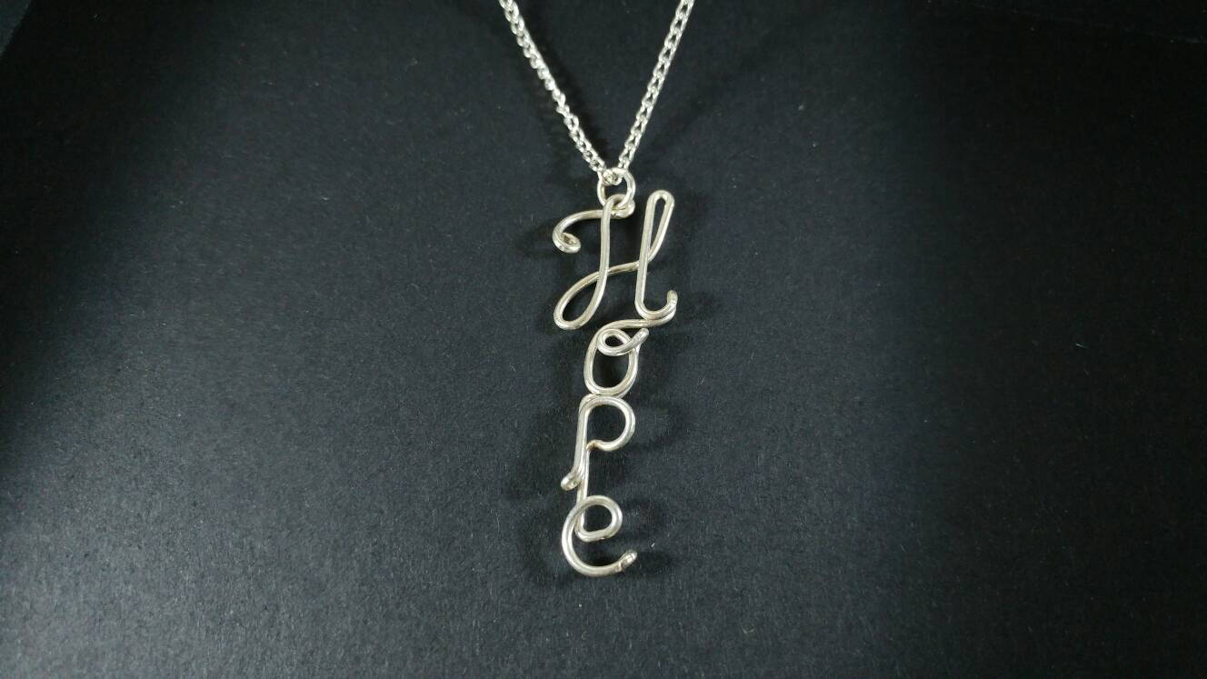 Hope Name Necklace Personalised Any Name / word Handmade, Gift for Her ...