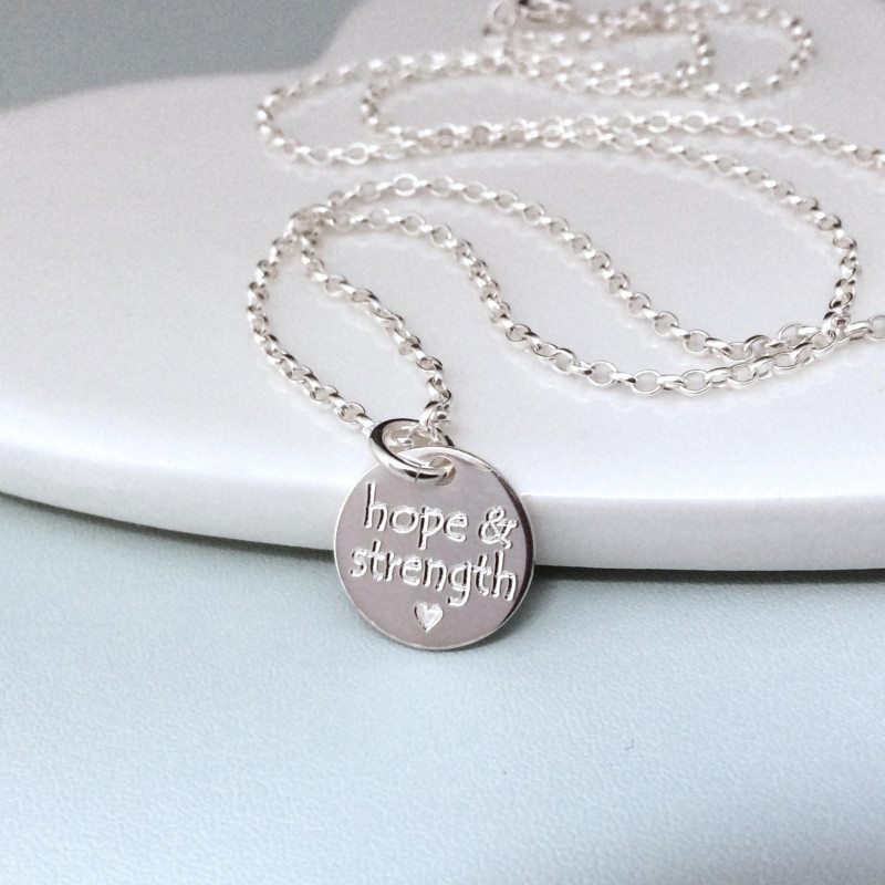 Hope and strength necklace, hope jewellery, motivational gift ...