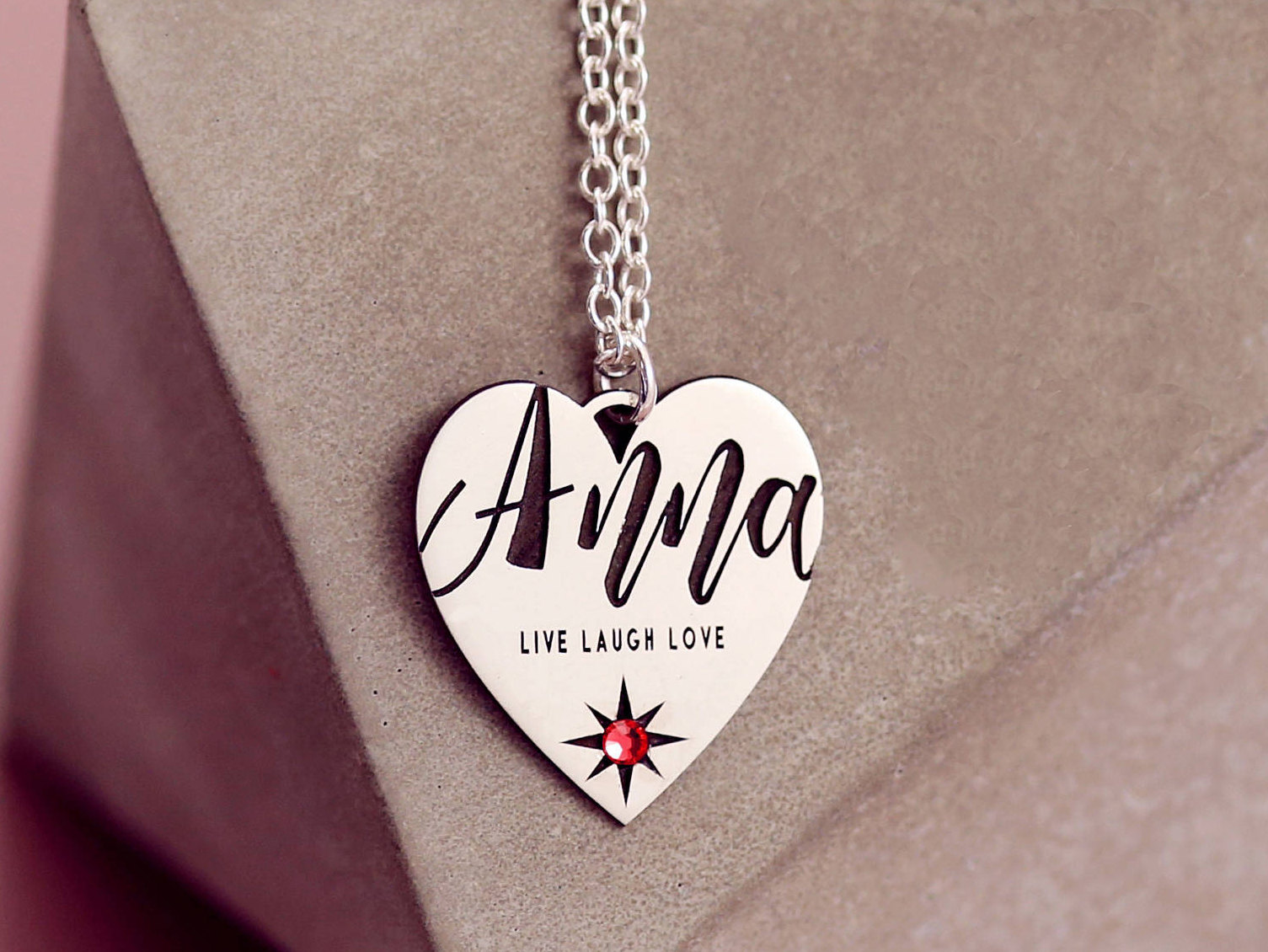 July Birthstone | July Ruby Jewelry | Custom Name necklace | Dainty ...