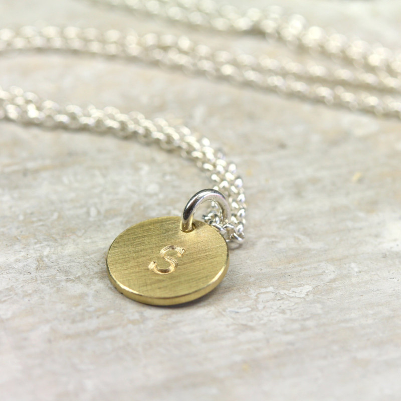Pendant LETTER 333 yellow gold 10mm with 925 silver chain, initials ...