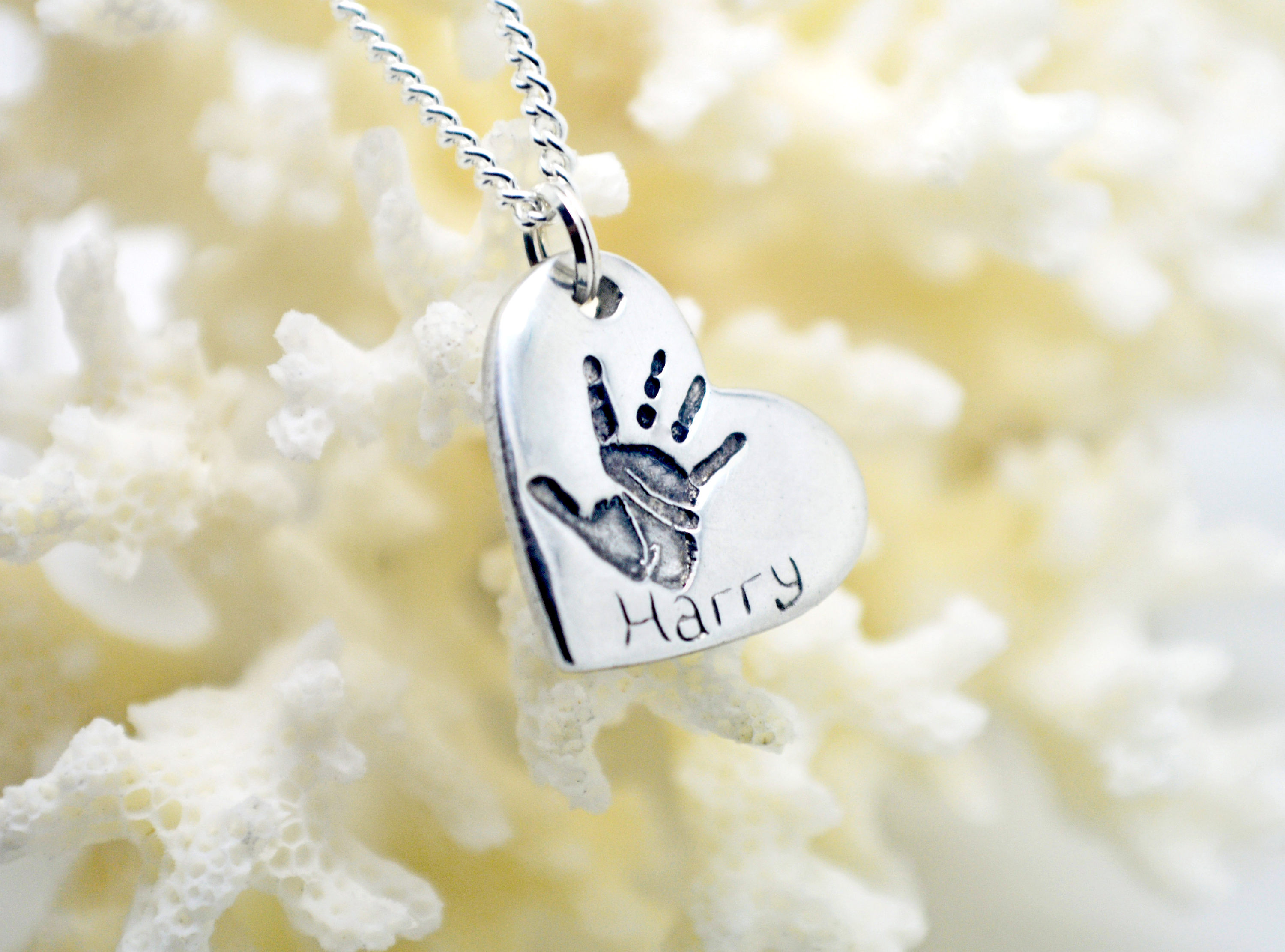 Personalised Necklace, Hand Print Necklace, Handprint Keepsake ...