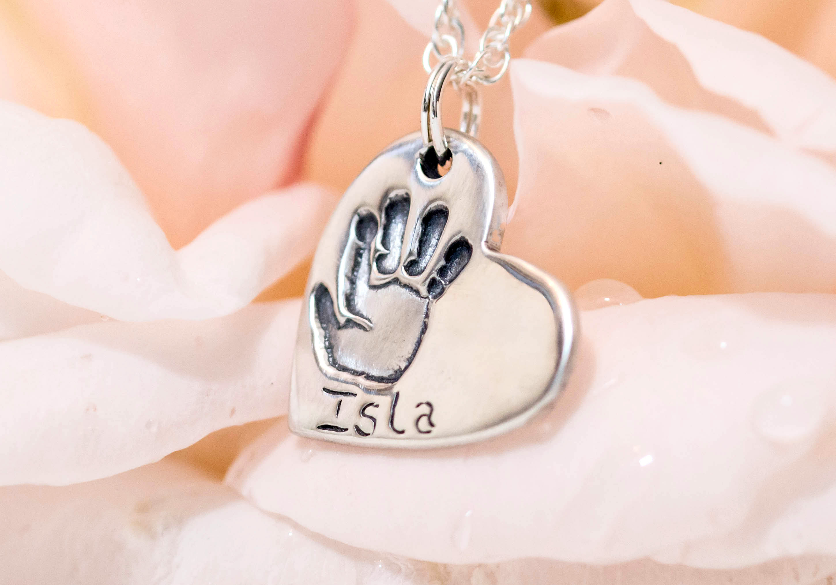 Personalised Necklace, Hand Print Necklace, Handprint Keepsake ...