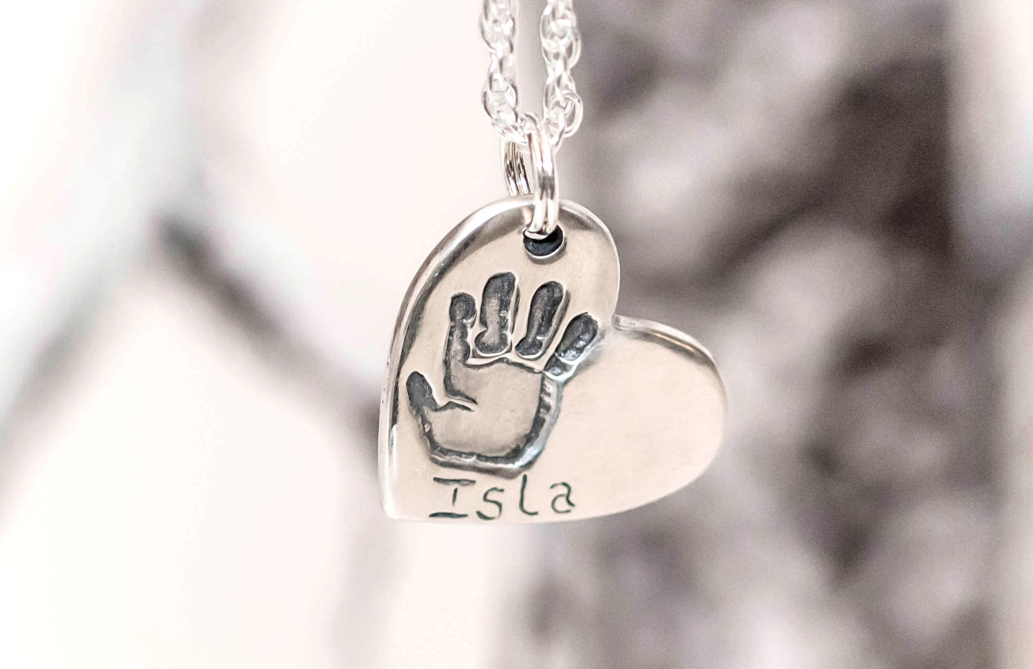 Personalised Necklace, Hand Print Necklace, Handprint Keepsake ...