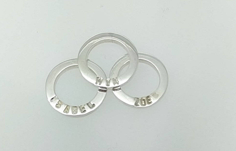 Personalised name loop, Sterling silver loop, Personalised loop pendant ...