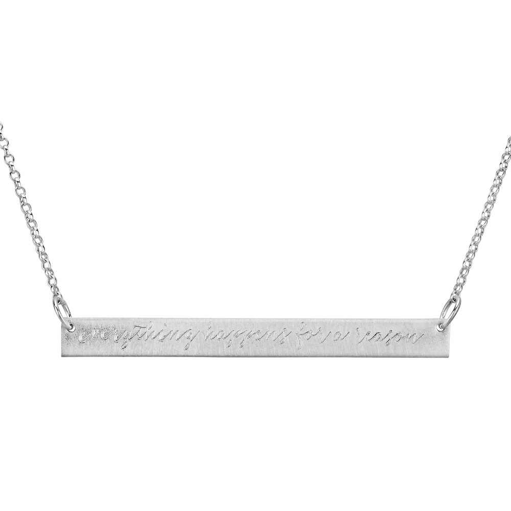 Sterling Silver Engraved Bar Necklace