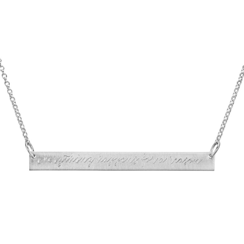 Sterling Silver Engraved Bar Necklace