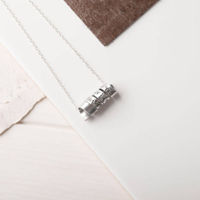 Sterling Silver Personalized Necklace for Her, Secret Message Scroll ...