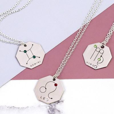 Zodiac Sign Necklace | Sterling Silver | Horoscope Necklace | Astrology ...