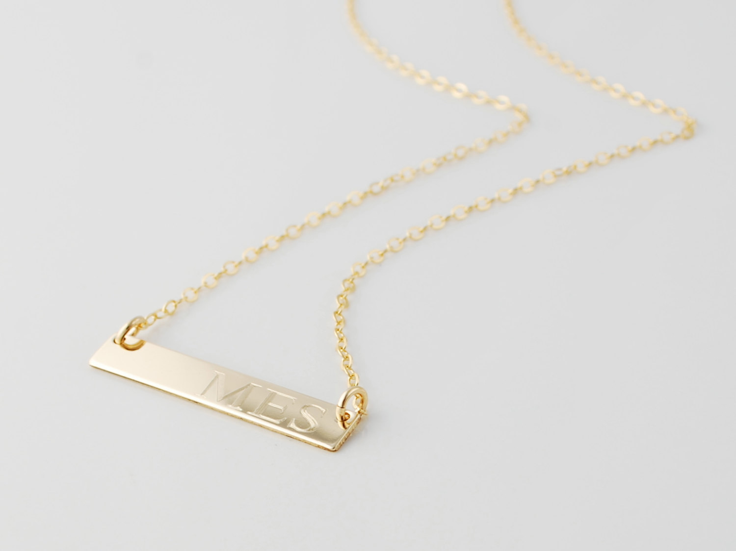 Engraved Name Necklace CUSTOM Personalized Gold Bar nameplate necklace ...