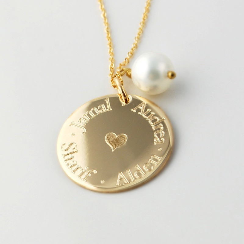 Gold or silver Generations Family tree necklace & lustrous cultured ...