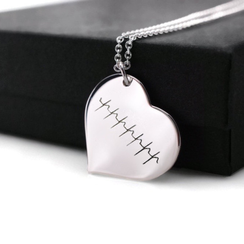 heartbeat | actual handwriting | artwork | voice wave engraved sterling ...