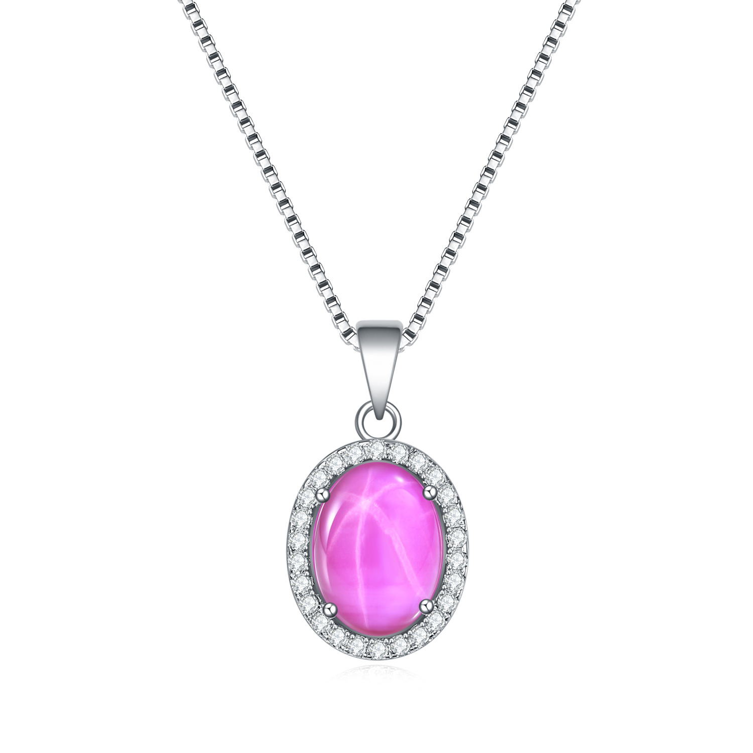Star Ruby Necklace, Certified Genuine 3.69 Carat Star Ruby Cabochon ...