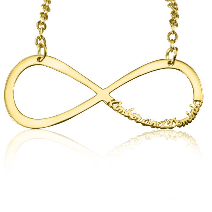 Personalised Classic Infinity Name Necklace - 18ct Gold Plated - All ...