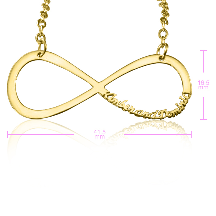 Personalised Classic Infinity Name Necklace - 18ct Gold Plated - All ...