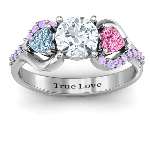 Blast of Love Ring with Accents - All Birthstone™