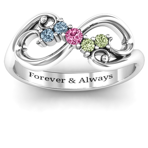 Flourish Infinity Ring with Gemstones - All Birthstone™