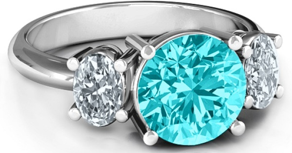 Impressive Three Stone Eternity Ring - All Birthstone™