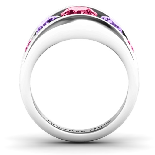 Sterling Silver 5 Stone Split Shank Ring - All Birthstone™