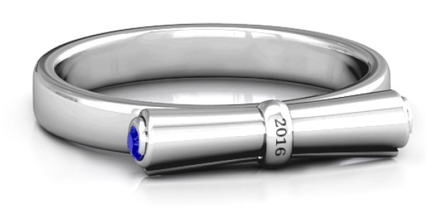 Sterling Silver Diploma Scroll Graduation Ring - All Birthstone™