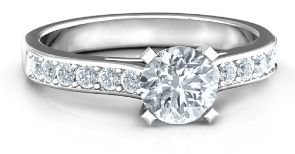 Sterling Silver Elegant Duchess Ring with Shoulder Accents - All ...