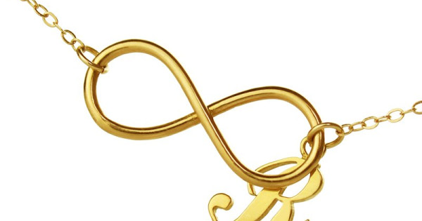 Infinity Knot Initial Necklace 18ct Gold plating - All Birthstone™