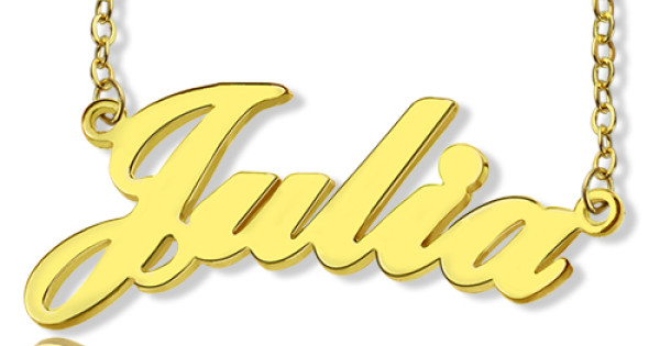 Solid Gold 18ct Julia Style Name Necklace - All Birthstone™