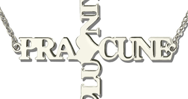 Personalised Two Name Cross Necklace Sterling Silver - All Birthstone™