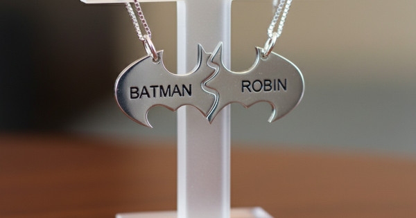 Batman Best Friend Name Necklace Sterling Silver - All Birthstone™