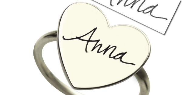 Personalised Signature Ring Handwriting Sterling Silver - All Birthstone™