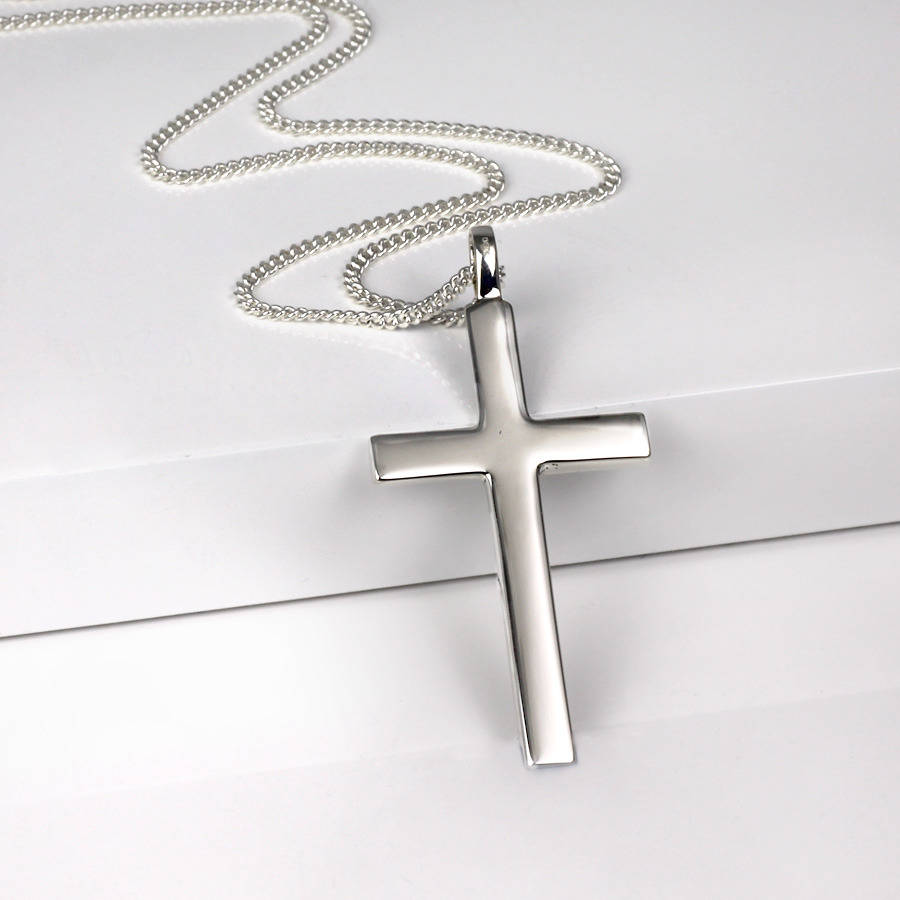 Big Solid Silver Cross - All Birthstone™