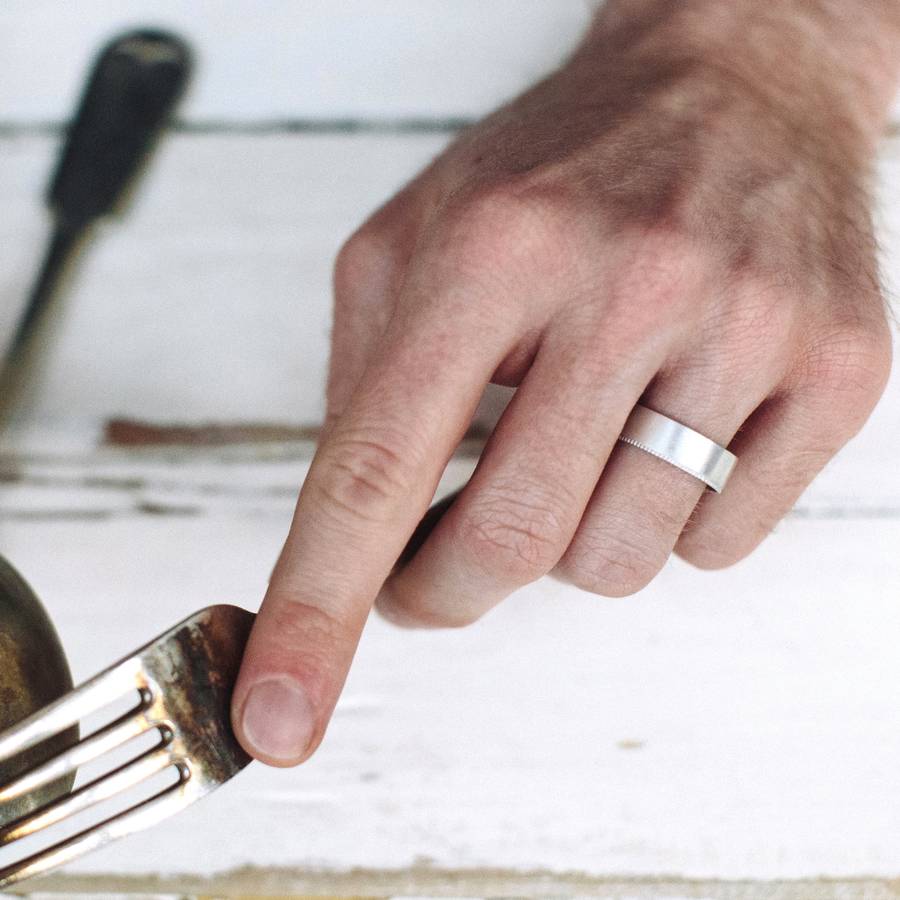 Mens Decorated Wedding Ring In 18ct Gold - All Birthstone™