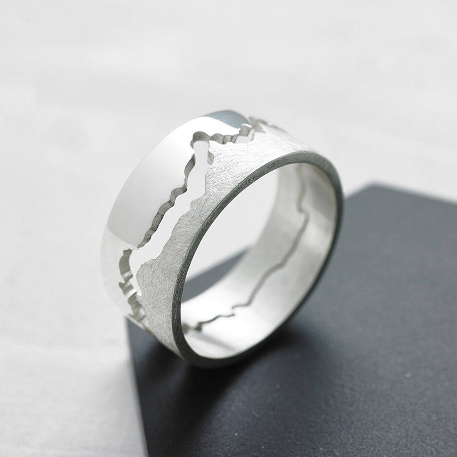 Mens Coastline Map Ring - All Birthstone™