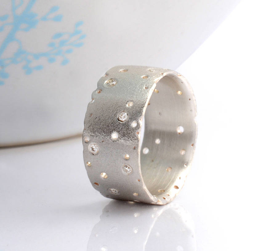 Patterned Silver Band - All Birthstone™