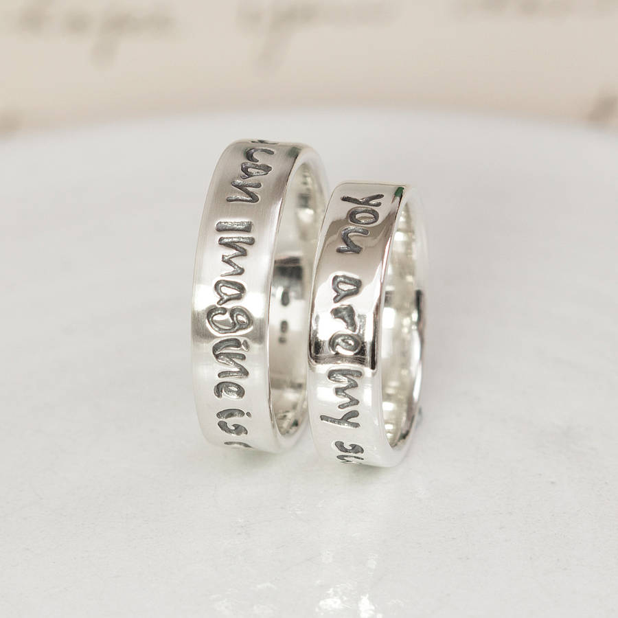 Personalised Silver Script Ring - All Birthstone™