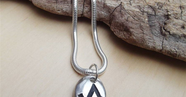 Silver Rune Stone Necklace - All Birthstone™