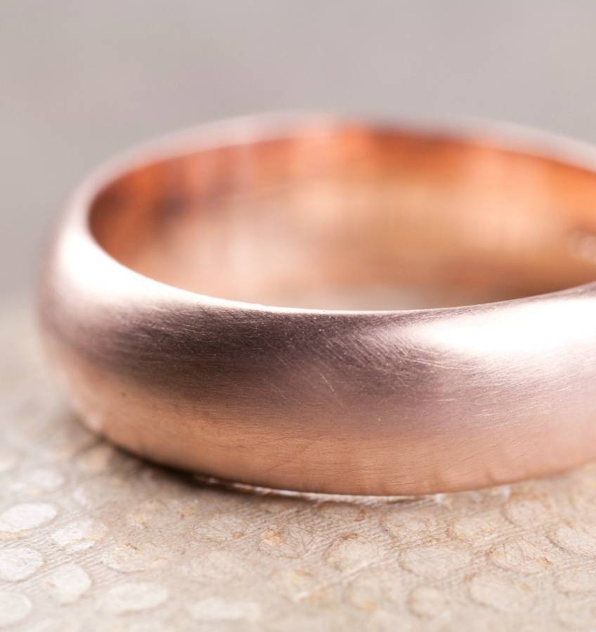 Simple Handmade Mens Wedding Ring In 18ct Gold - All Birthstone™